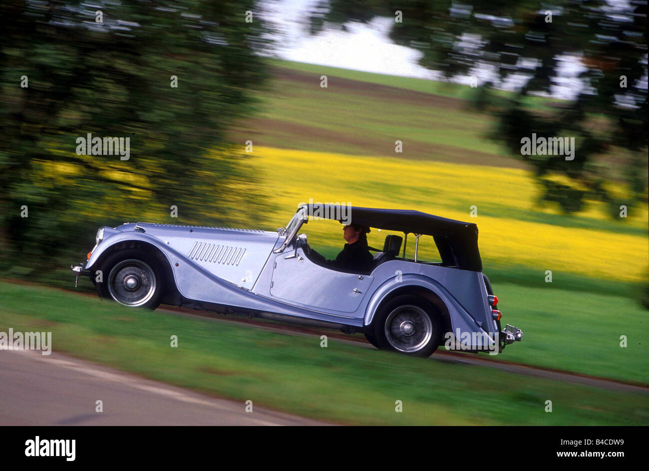 Car, Morgan 4/4, Convertible, model year 2000-, silver, open top ...