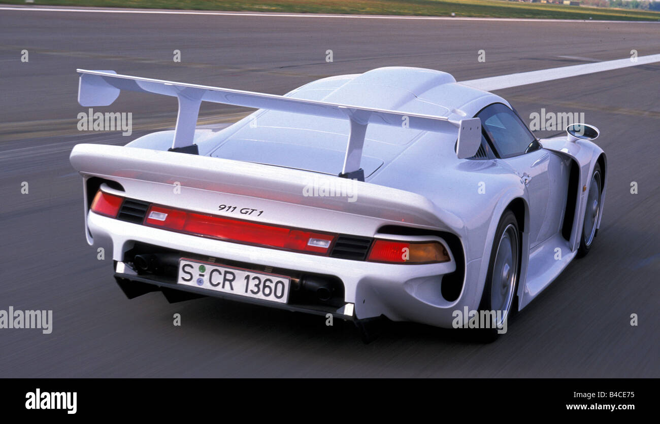 Car, Porsche GT 1, model year 1997, white, roadster, coupe/Coupe ...