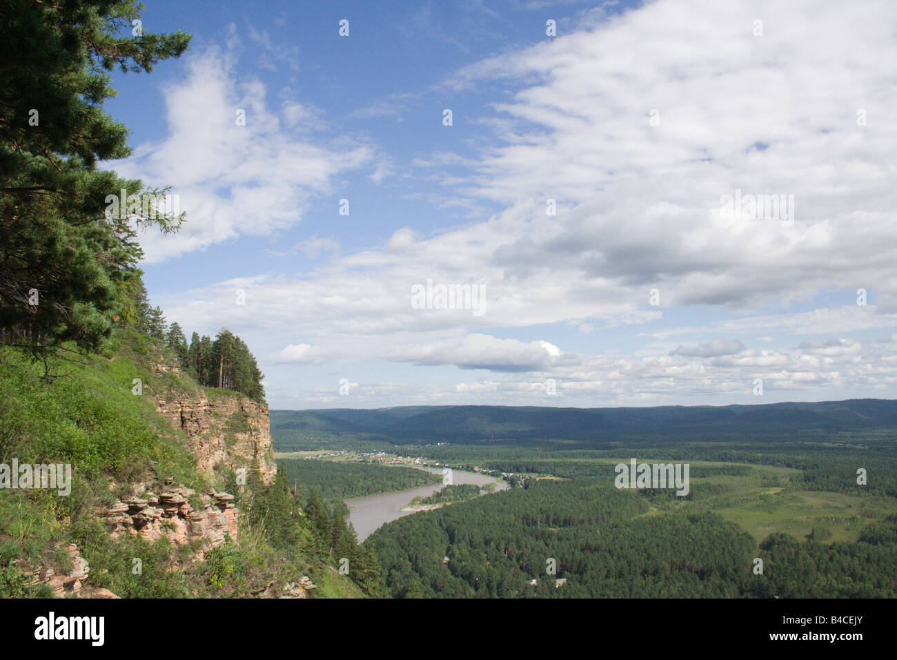 Winding river view from high riverbank Stock Photo - Alamy