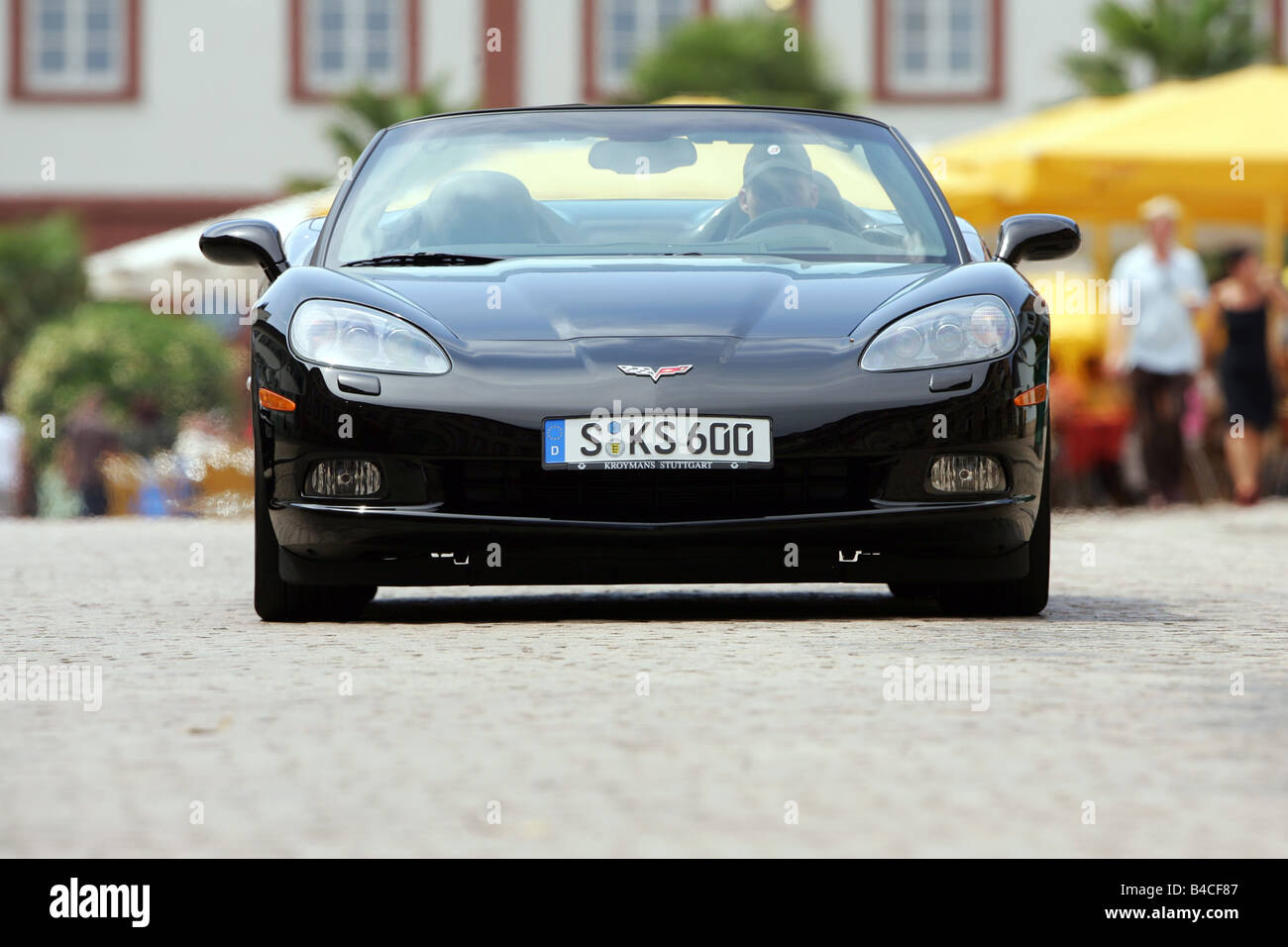 Car, Chevrolet Corvette C6 Convertible, model year 2005-, black ...