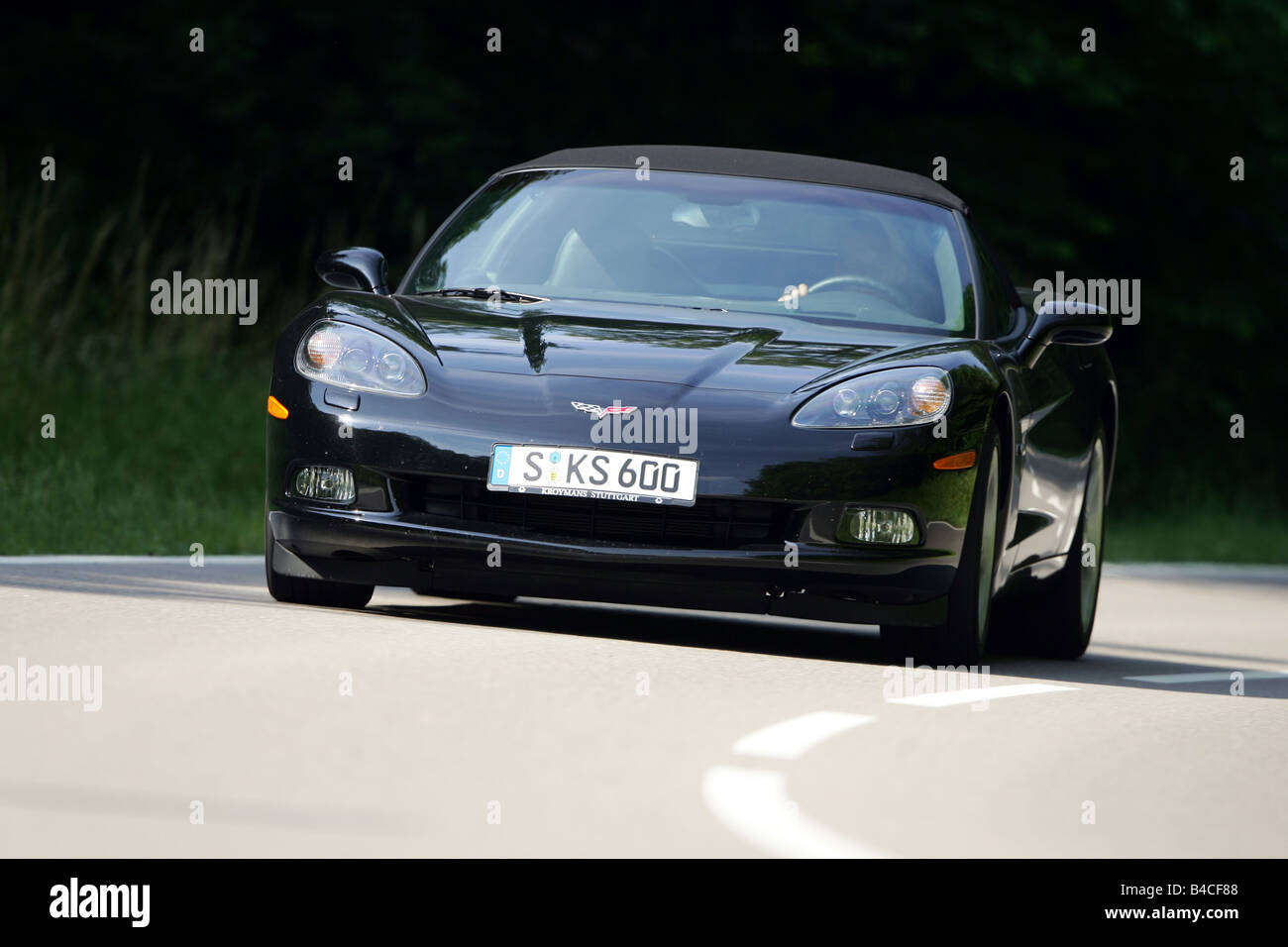 Car, Chevrolet Corvette C6 Convertible, model year 2005-, black ...