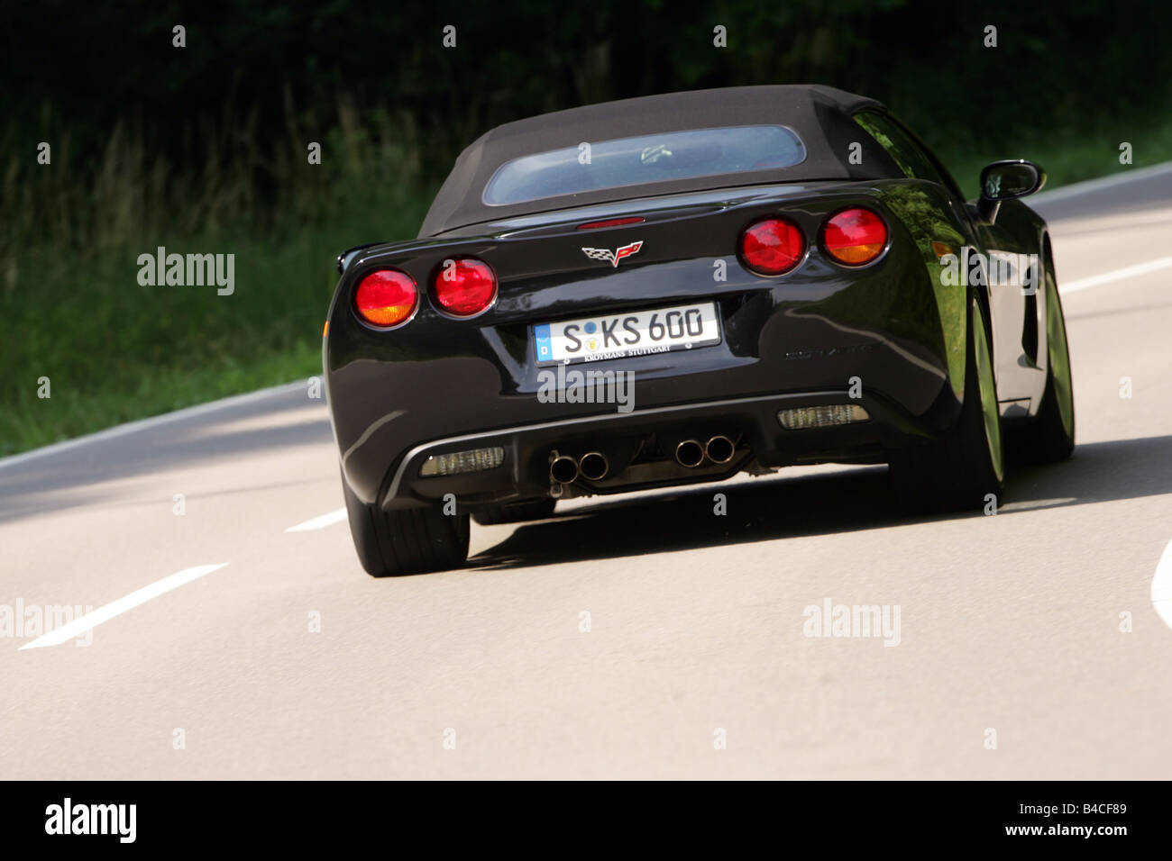 Car, Chevrolet Corvette C6 Convertible, model year 2005-, black ...