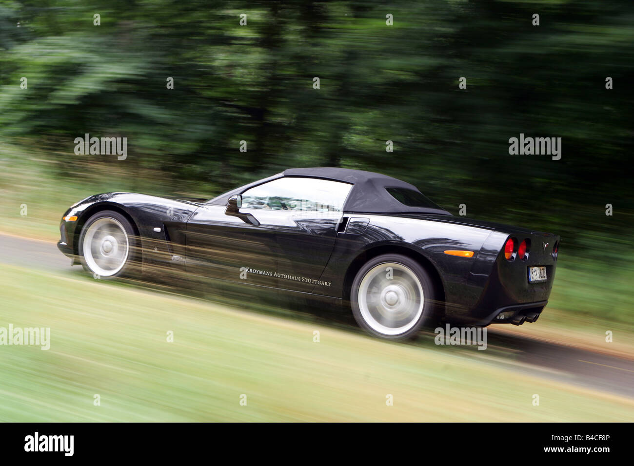 Car, Chevrolet Corvette C6 Convertible, model year 2005-, black ...