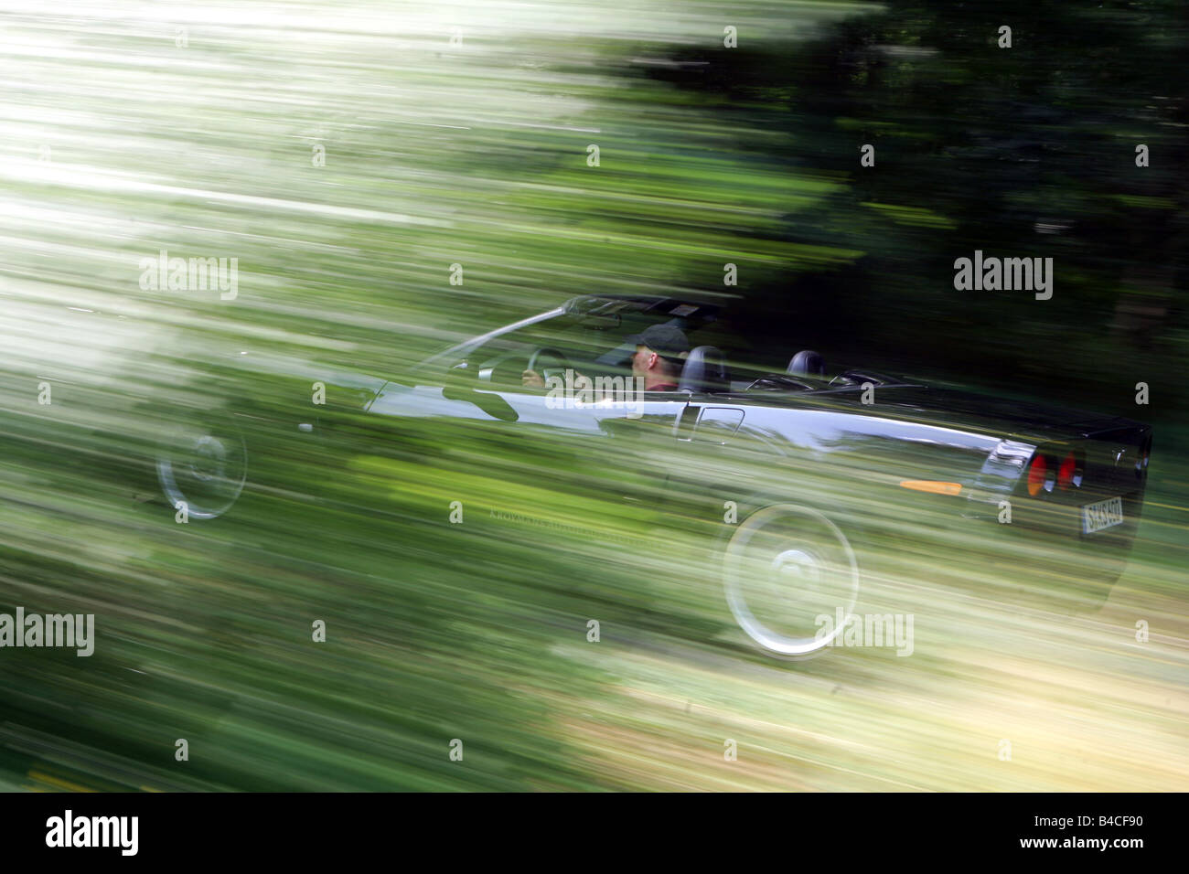 Car, Chevrolet Corvette C6 Convertible, model year 2005-, black ...