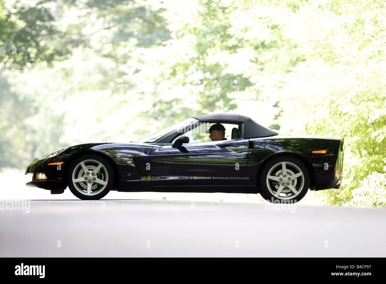 Car, Chevrolet Corvette C6 Convertible, model year 2005-, black ...