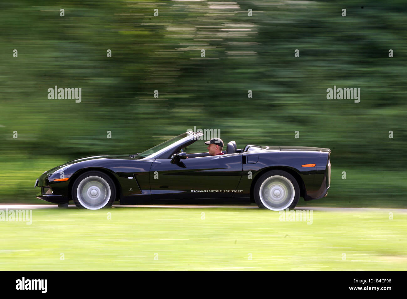 Car, Chevrolet Corvette C6 Convertible, model year 2005-, black ...