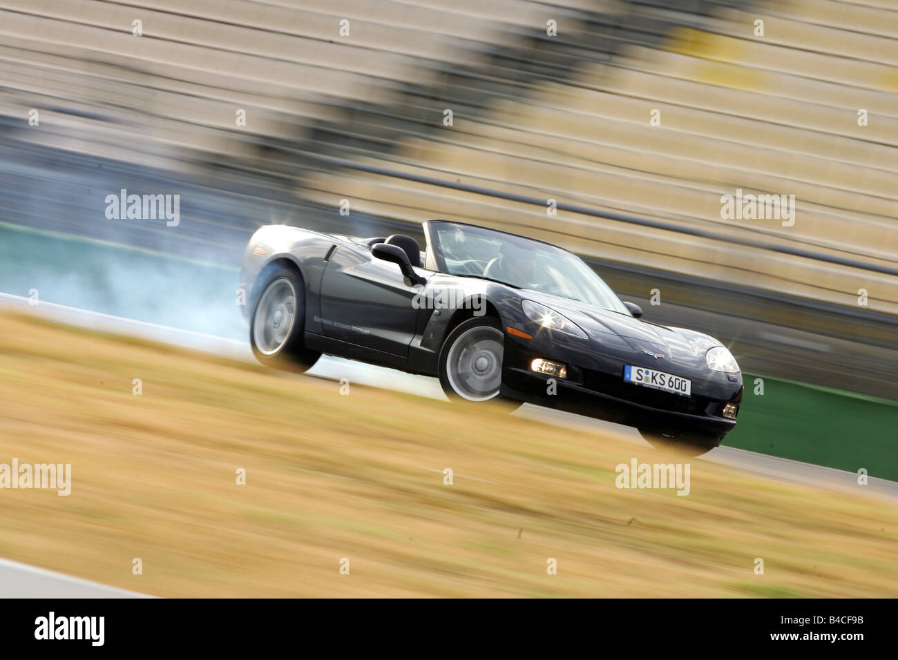 Car, Chevrolet Corvette C6 Convertible, model year 2005-, black ...