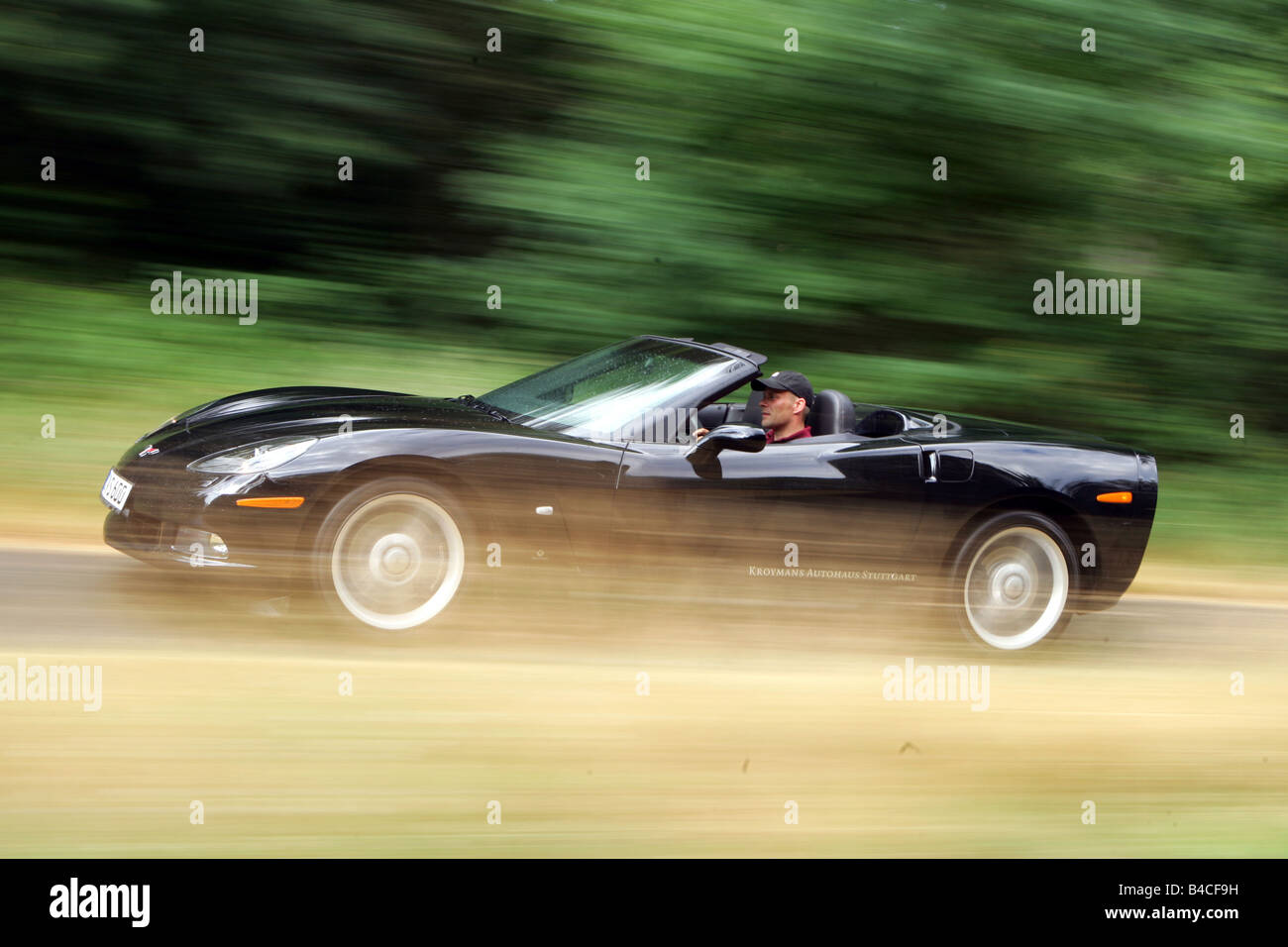 Car, Chevrolet Corvette C6 Convertible, model year 2005-, black ...
