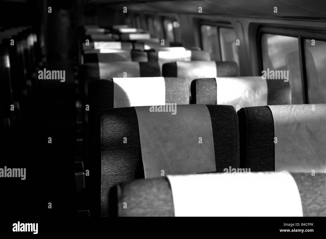 Inside of DownEaster Amtrak Train in Portland Maine before departure to ...