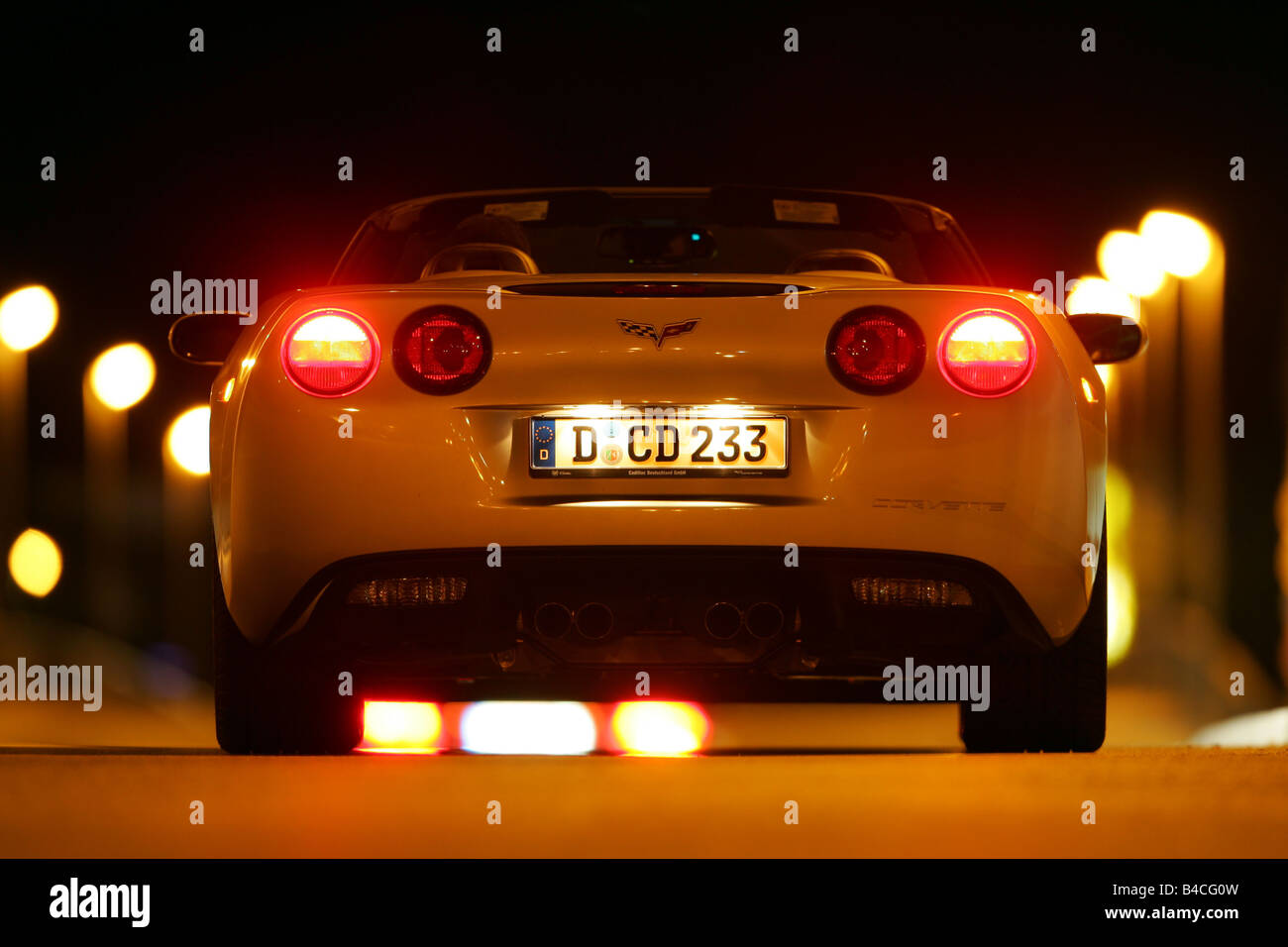 Corvette C6 Convertible, model year 2005-, silver, standing, upholding ...