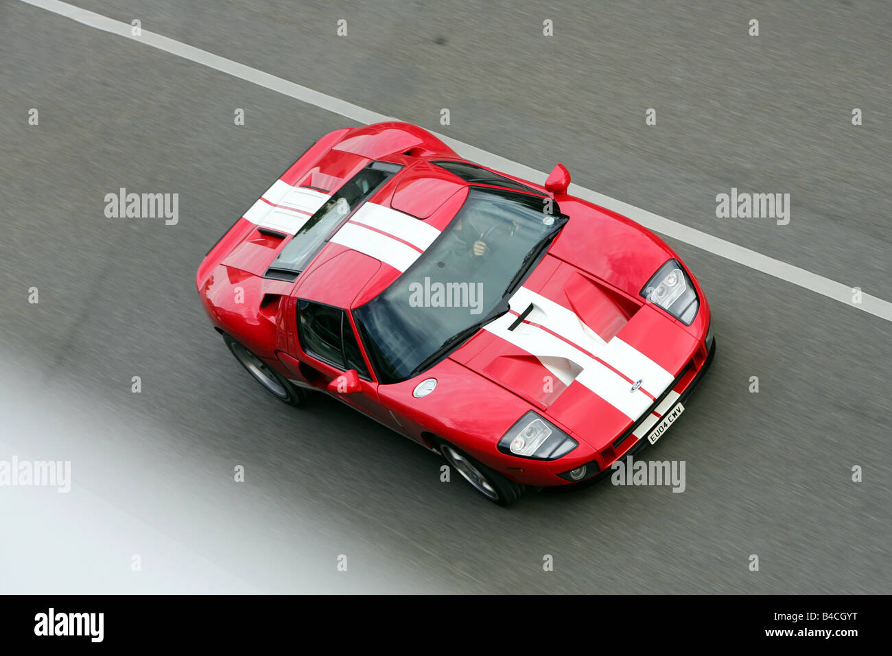 Ford GT, model year 2005-, white-red, driving, standing, upholding ...