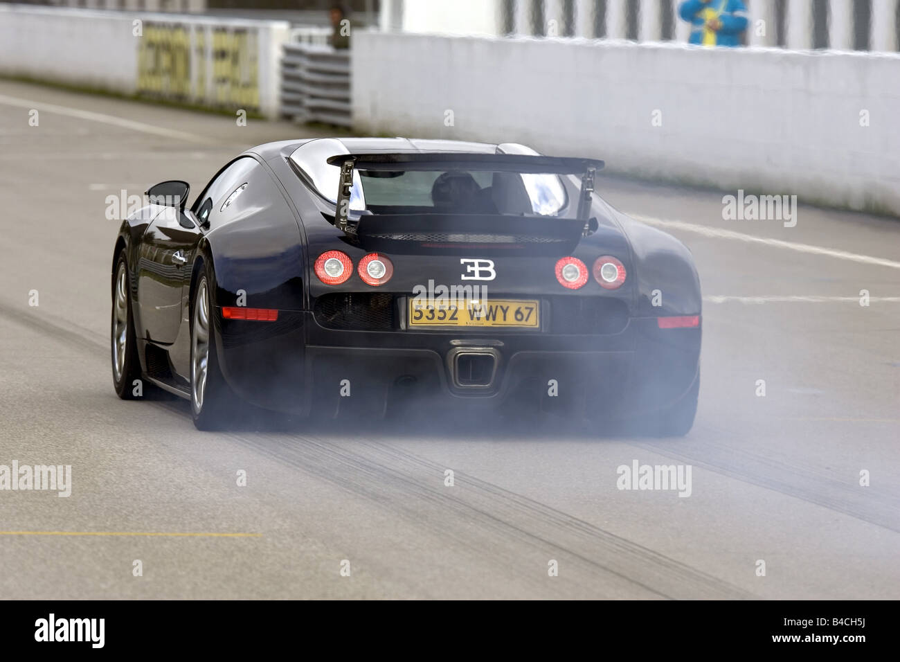 Bugatti Veyron 16.4, model year 2005-, black, driving, diagonal from ...