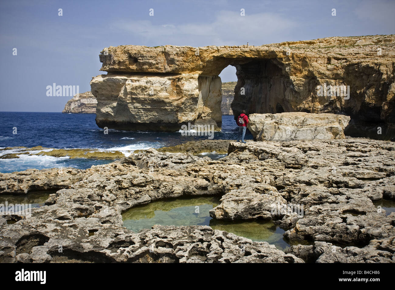 Rock formation in water Azure Window Gozo Island Malta Stock Photo - Alamy