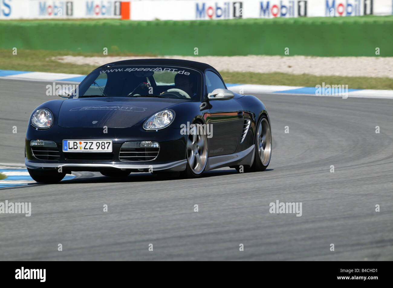Speedart Porsche Boxster, model year 2005, black/silver, closed top ...