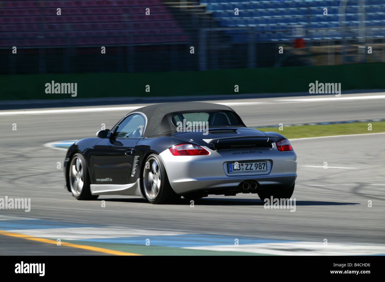 Speedart Porsche Boxster, model year 2005, black/silver, closed top ...