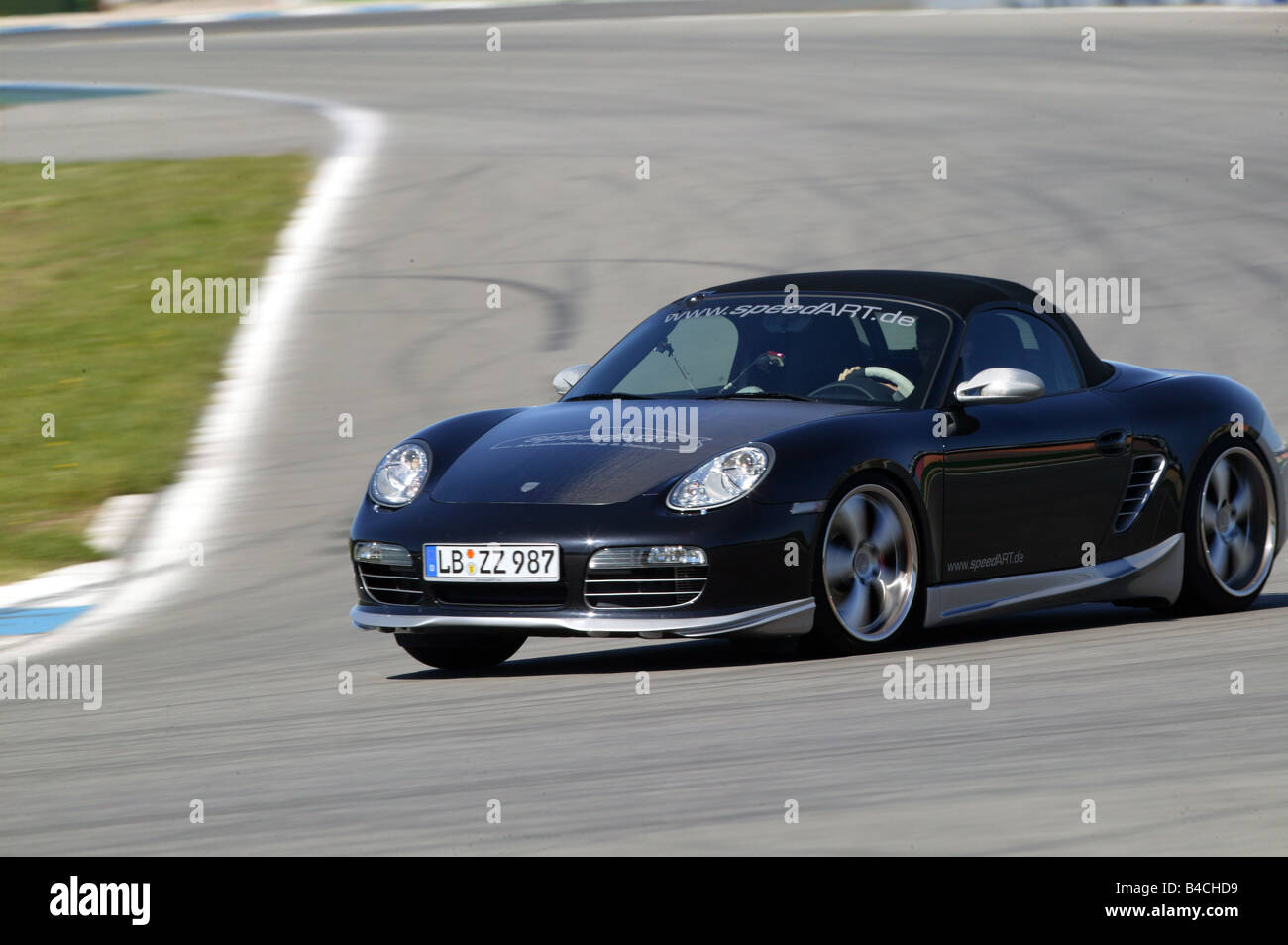 Speedart Porsche Boxster, model year 2005, black/silver, closed top ...