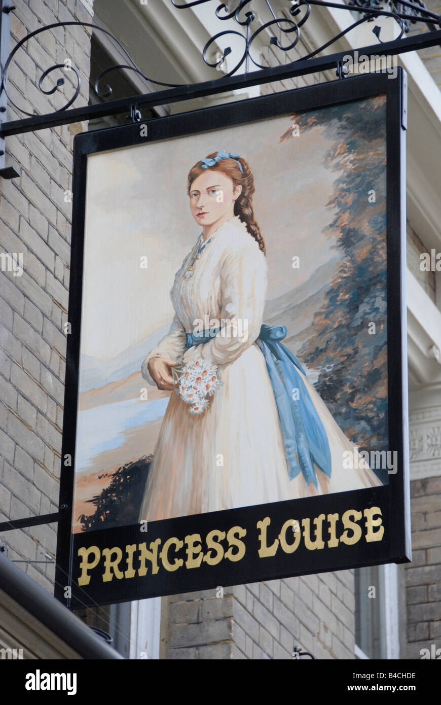 The Princess Louise pub sign High Holborn London England Stock Photo ...
