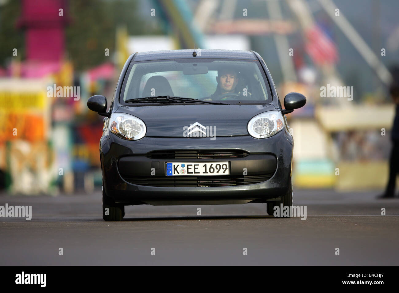 Citroen C1 1.0i, model year 2005-, black, standing, upholding, frontal ...