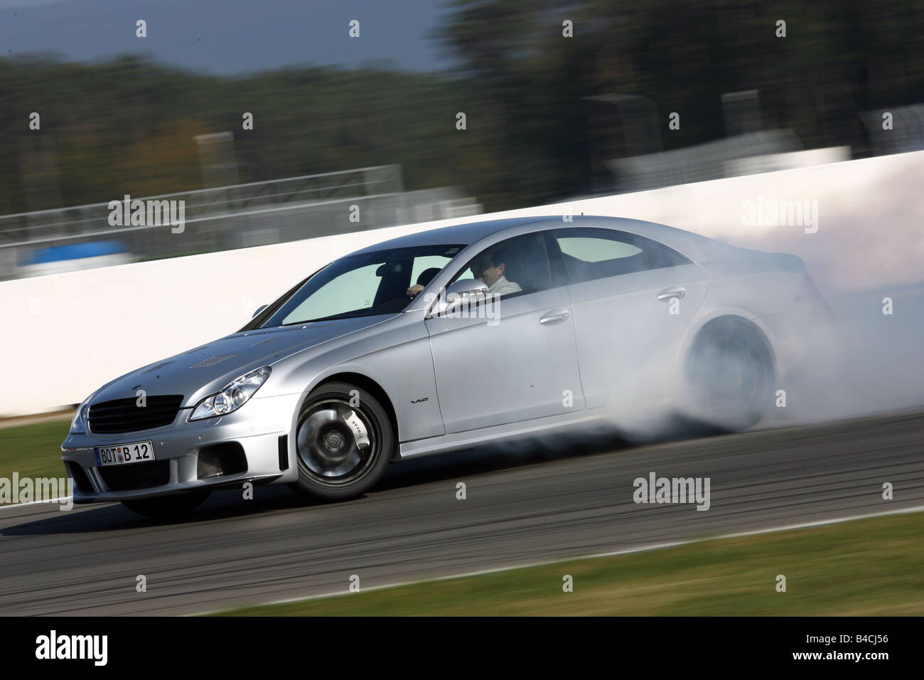 Brabus CLS V12 S Rocket, silver, model year 2005-, driving, diagonal ...