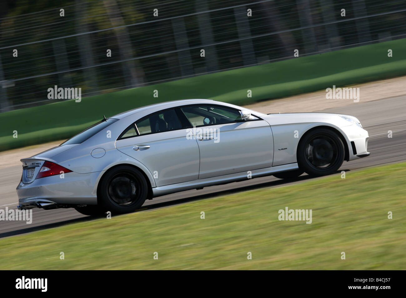 Brabus CLS V12 S Rocket, silver, model year 2005-, driving, side view ...