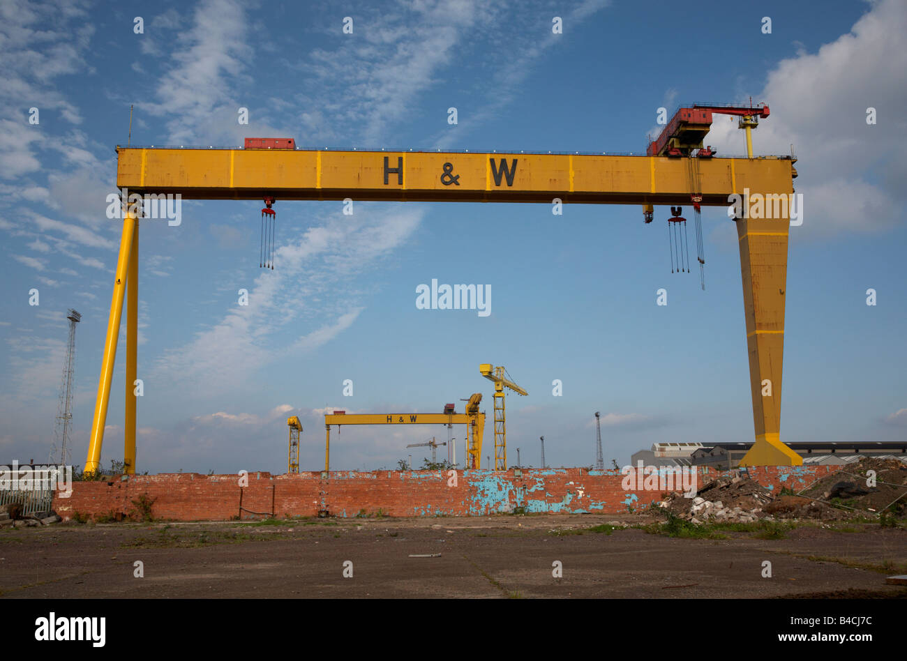 The Harland and Wolff shipyard cranes belfast city centre northern ...