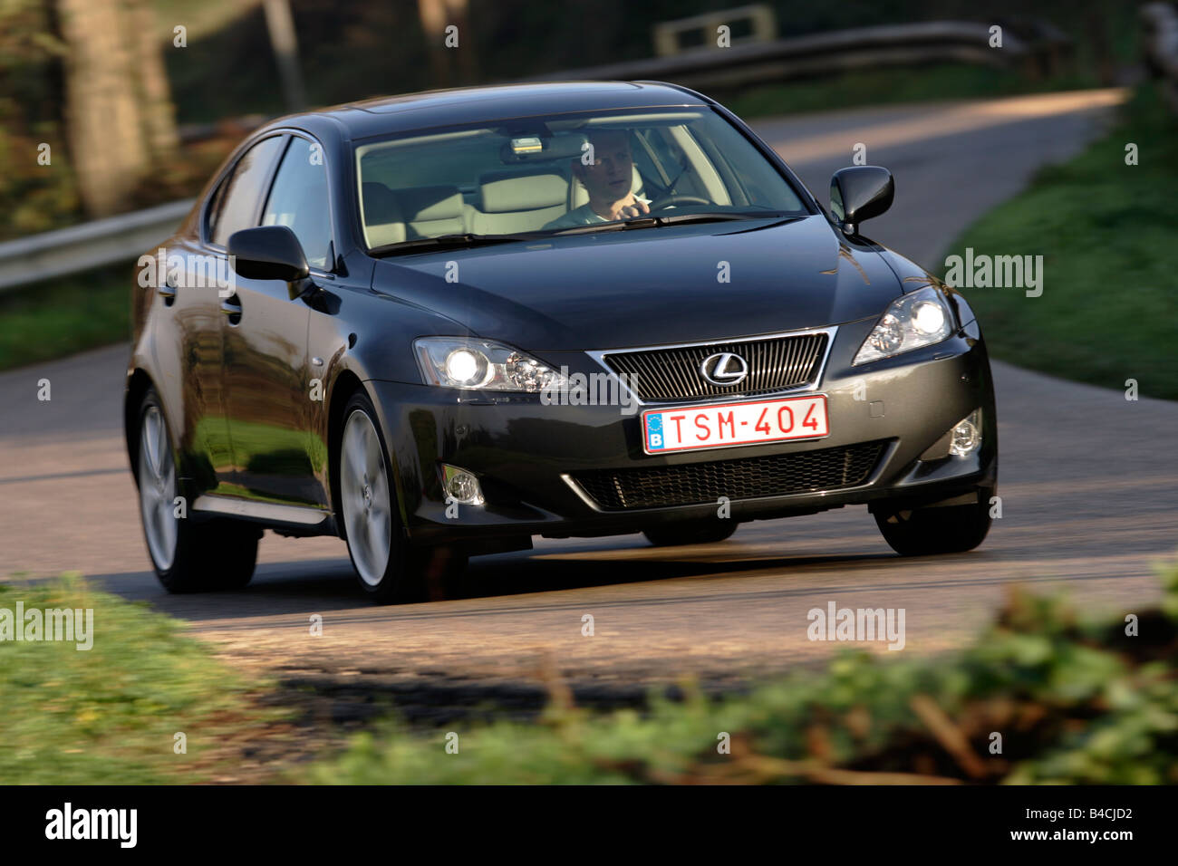 Lexus IS 220d, model year 2005-, black, driving, diagonal from the ...