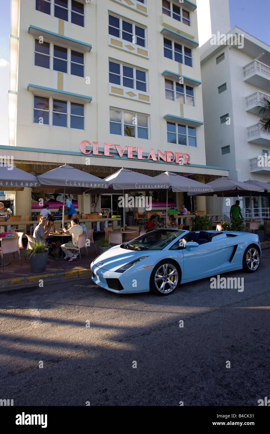 Lamborghini Gallardo Spider, model year 2005-, hellblue moving ...
