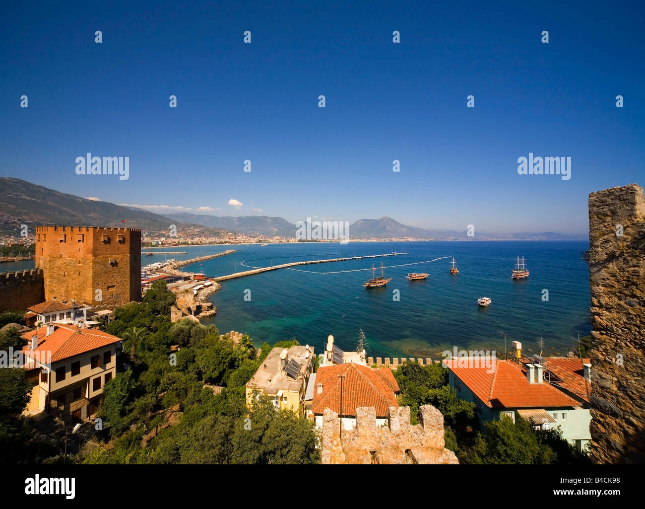 Alanya from castle Turkey Stock Photo - Alamy