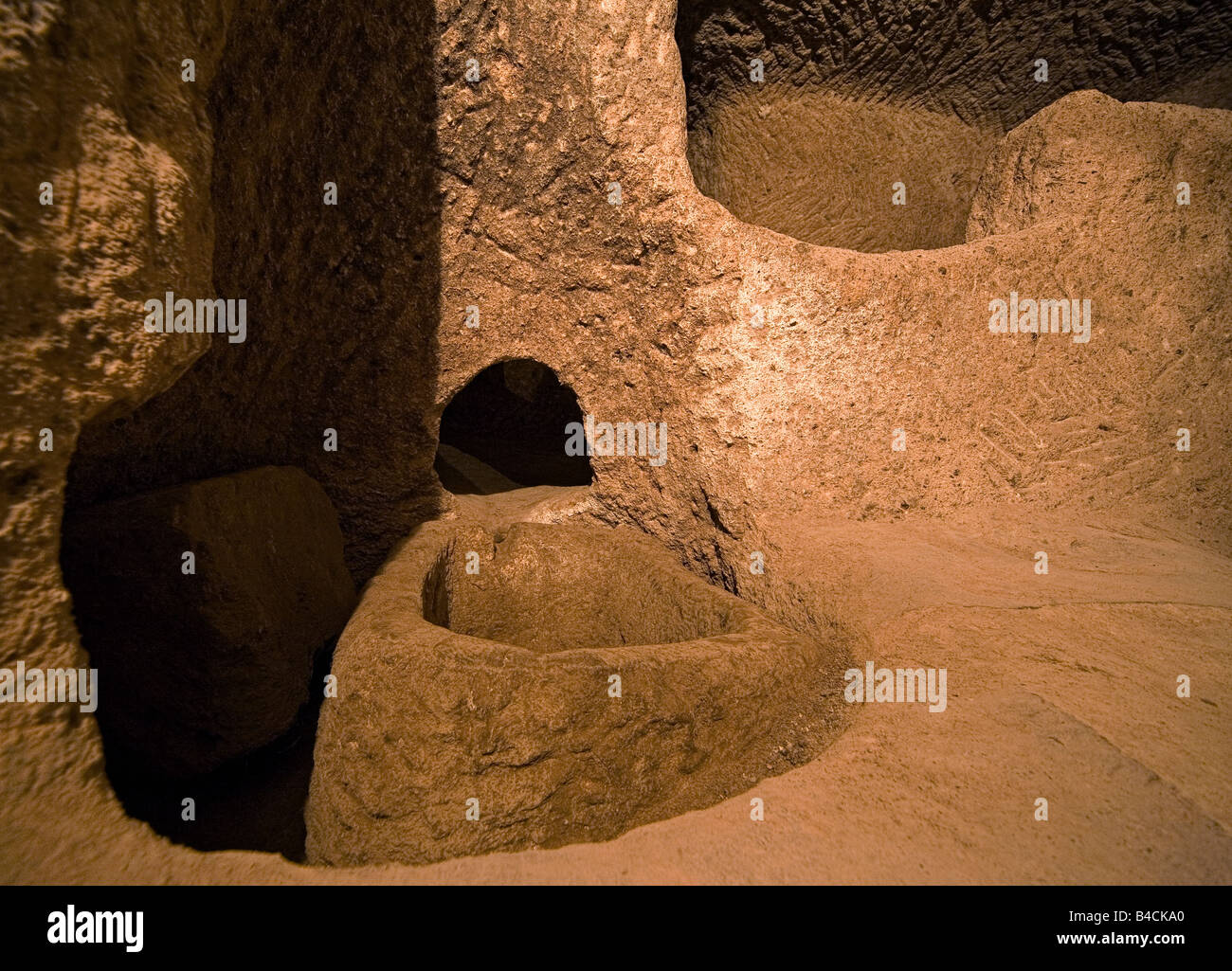 Cappadocia Kaymakli underground city World Heritage Turkey Stock Photo ...
