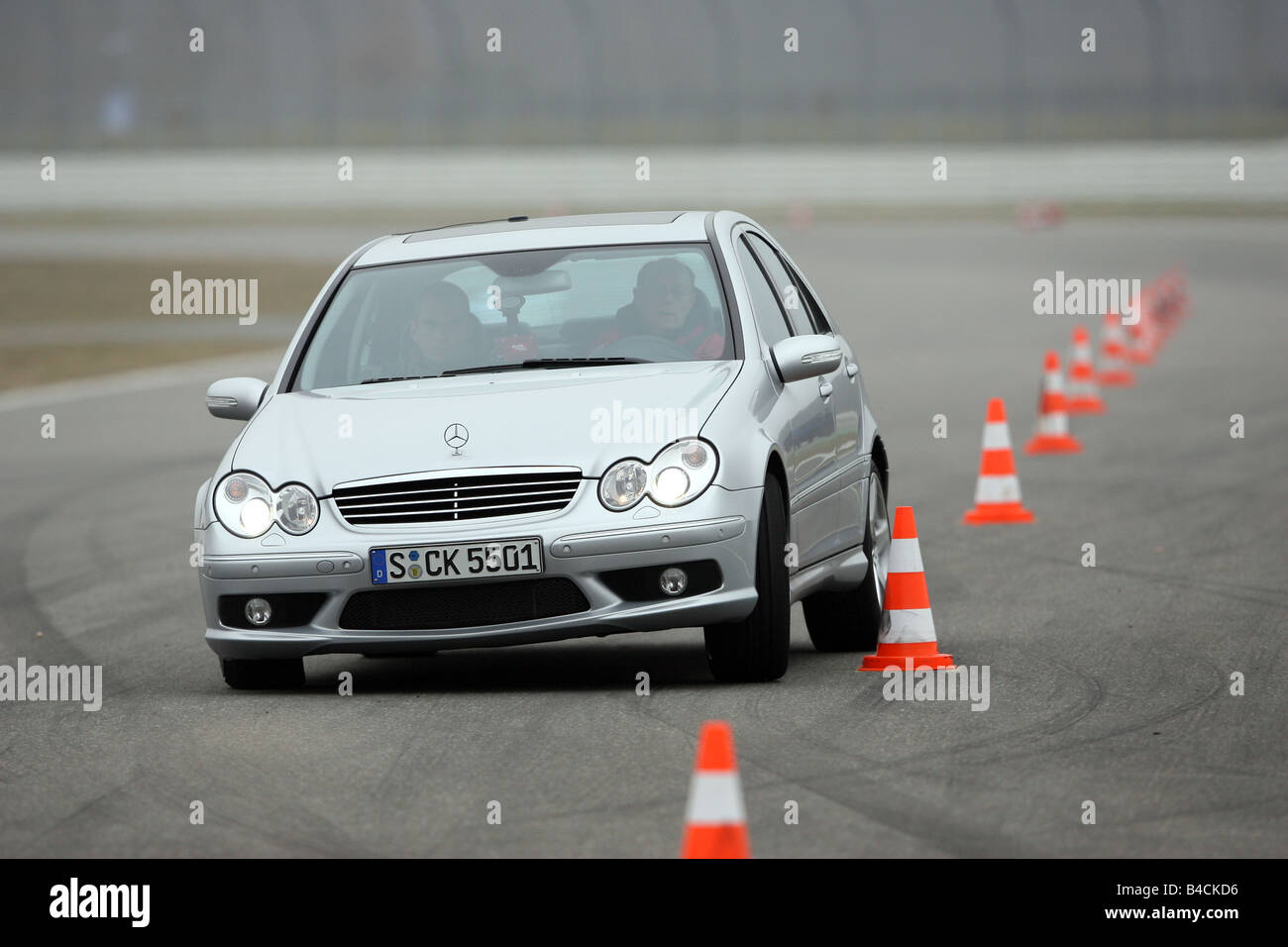 Car, Mercedes C55 AMG, Limousine, medium class, model year 2005 ...