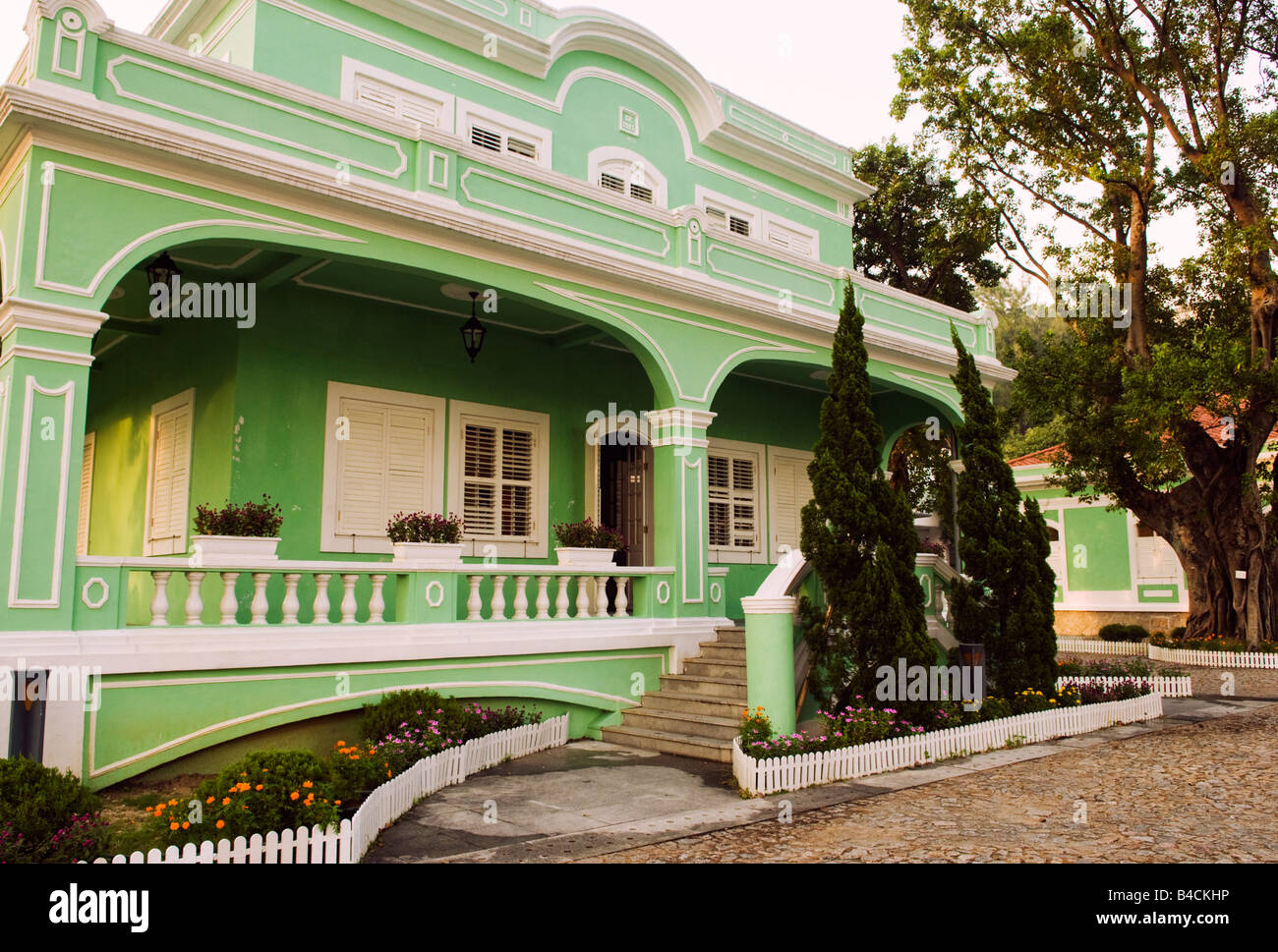 "Old colonial houses in the Taipa Houses Museum Macau China Stock Photo ...