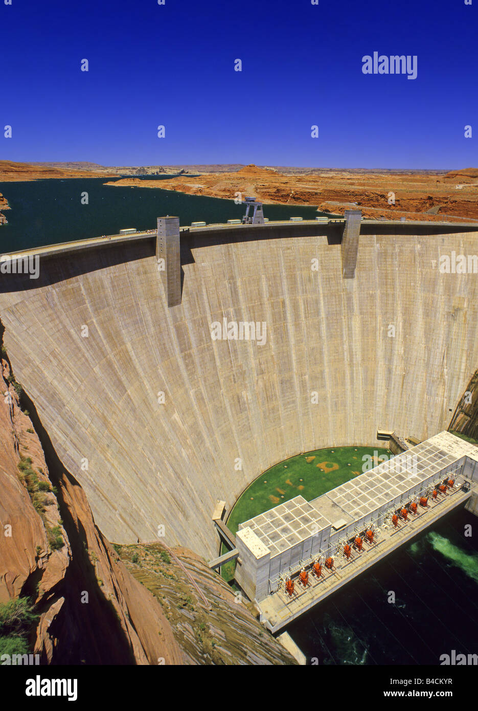 Glen Canyon Dam at Lake Powell Page Arizona and Utah USA Stock Photo ...