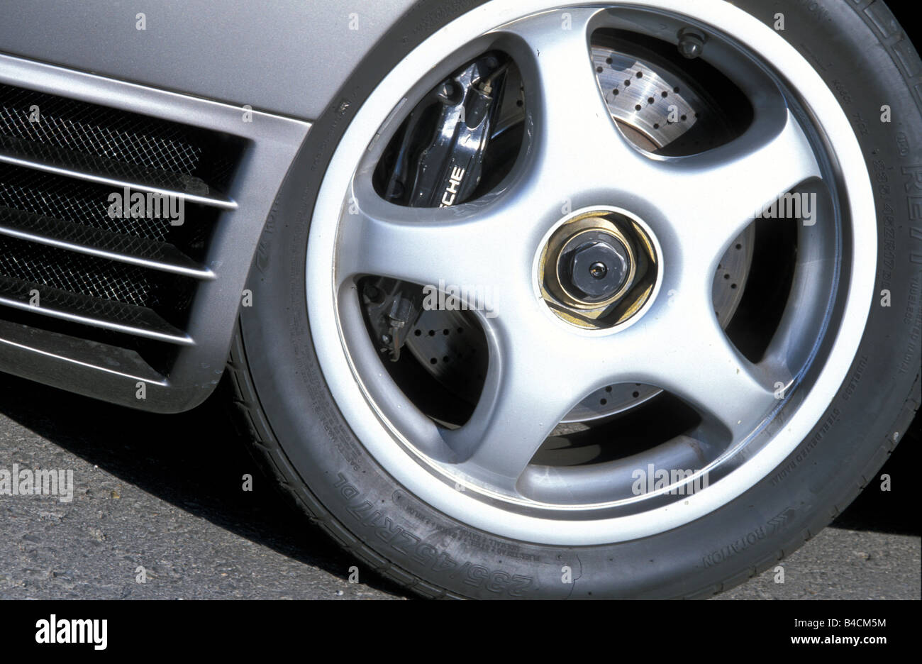 Car, Porsche 959, roadster, coupe/Coupe, silver/anthracite, model year ...