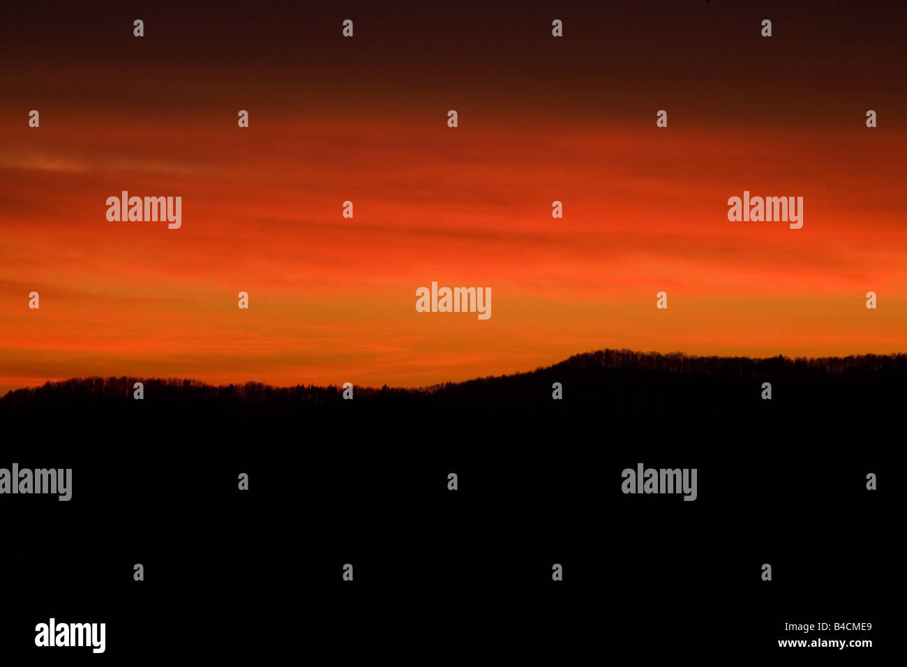 Sunset over Ljubljana suburb Slovenia Stock Photo - Alamy