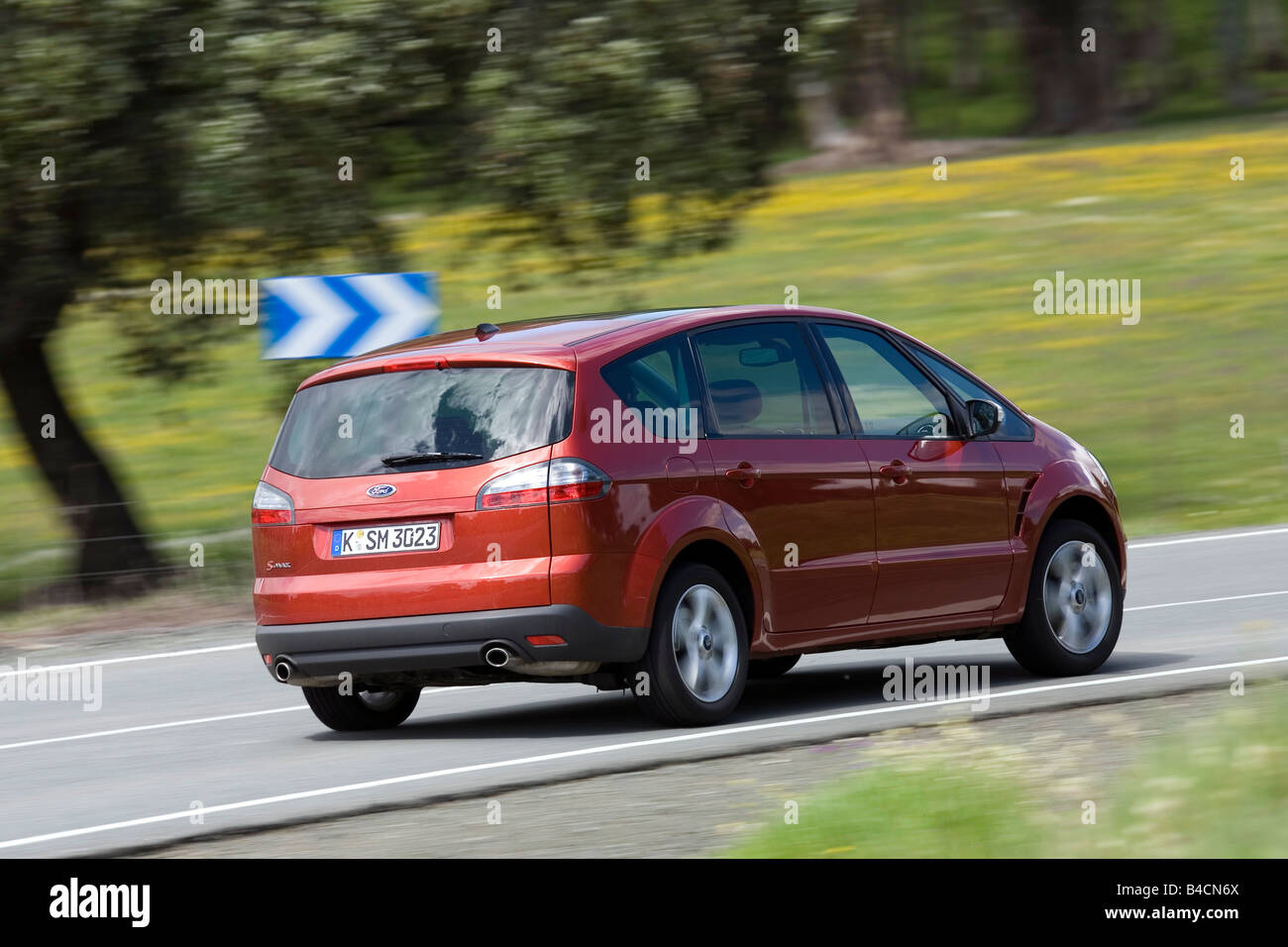 Ford S Max 2.5, model year 2006-, beige, fawn-/yellow-metallic, driving ...