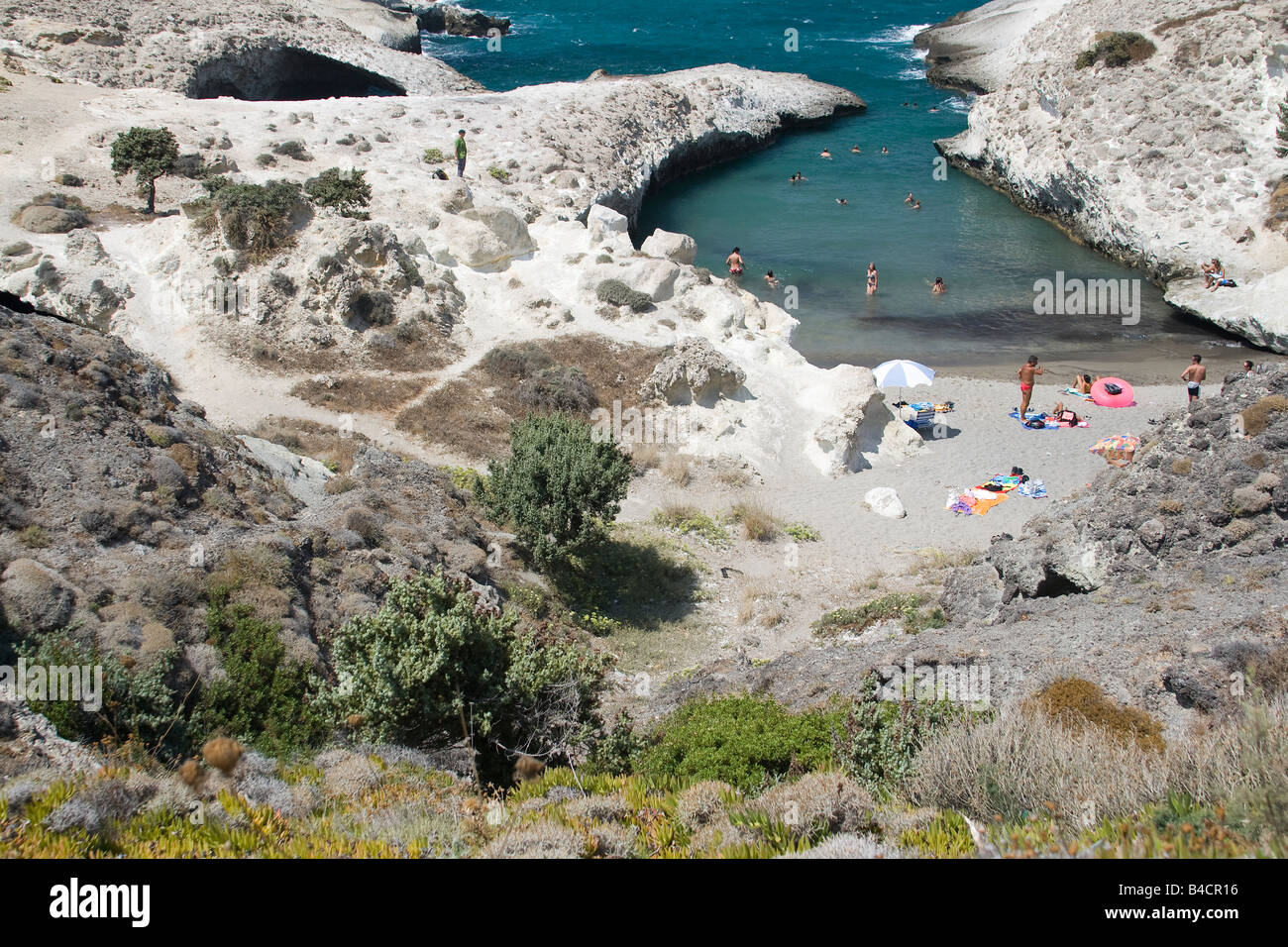 Milos beach cliffs hi-res stock photography and images - Alamy