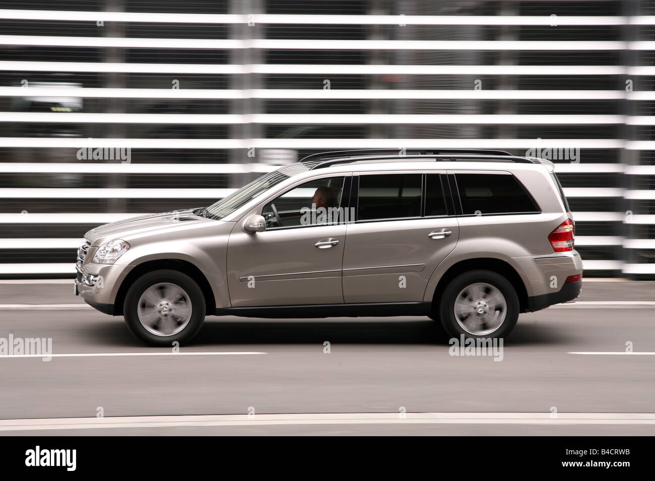 Mercedes GL 420 CDI, model year 2006-, silver, driving, side view, City ...