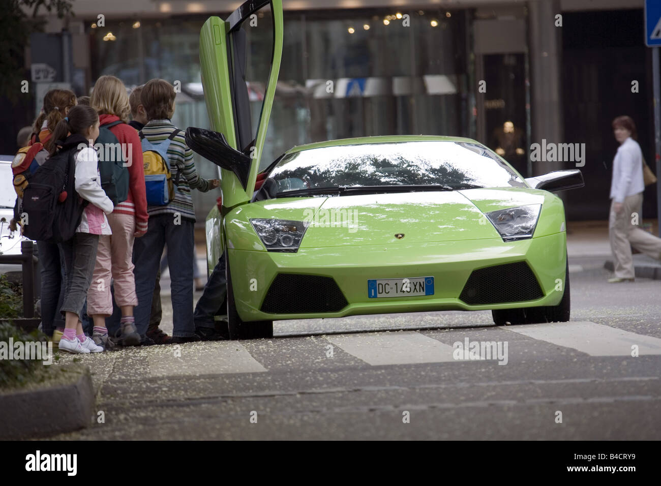 Lamborghini Murciélago LP 640, model year 2006-, green, standing ...