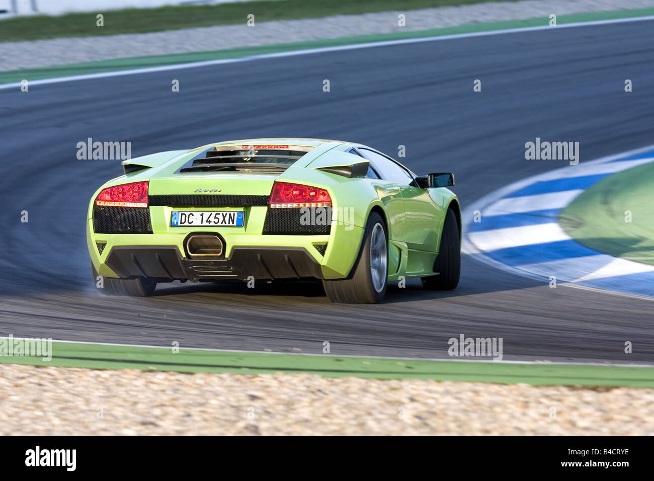 Lamborghini Murciélago LP 640, model year 2006-, green, driving ...