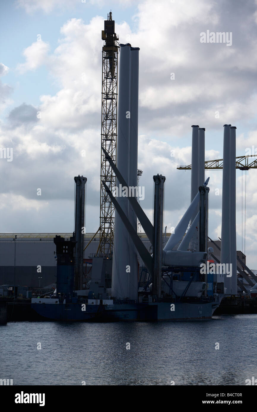 wind turbine ship and turbines being constructed in belfast shipyard ...
