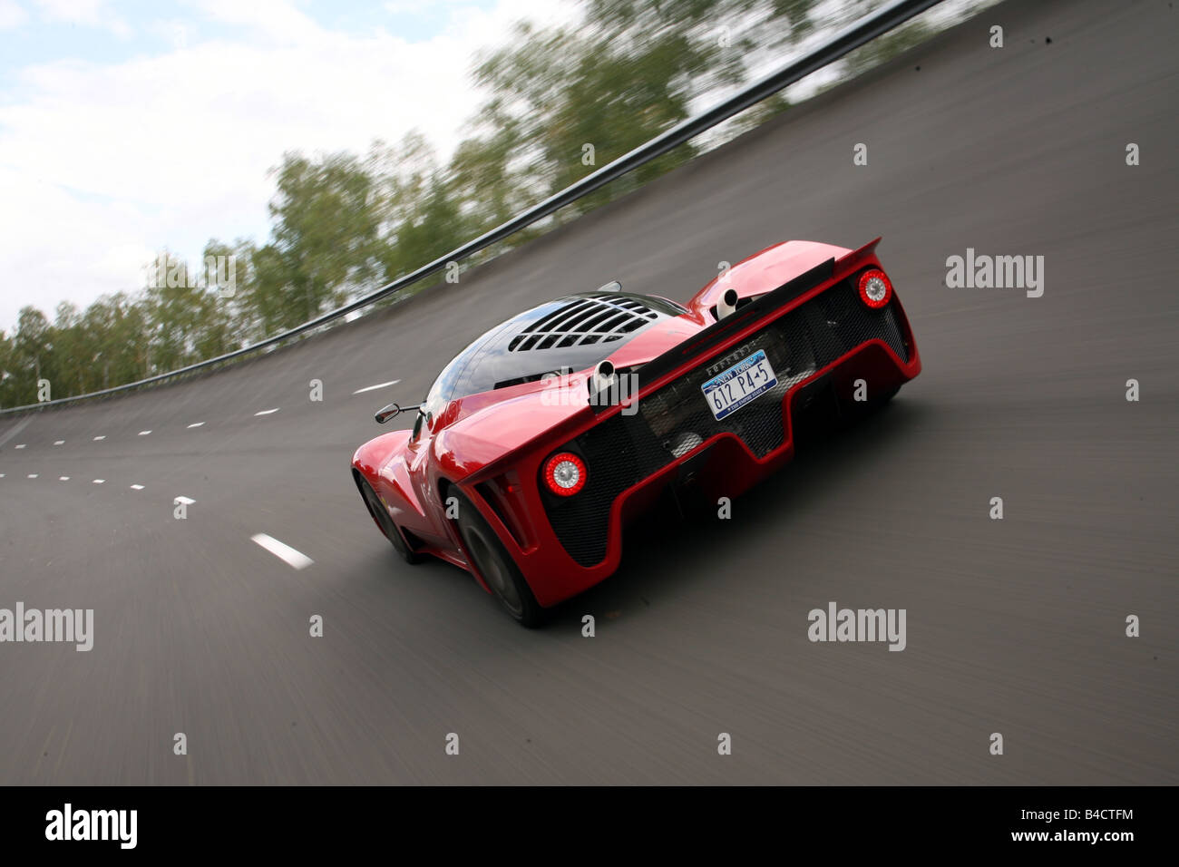 Ferrari P4/5 by Pininfarina, model year 2006-, red, driving, diagonal ...