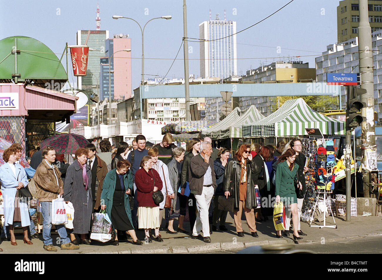 A marketplace in the Warsaw's city center, Poland Stock Photo - Alamy
