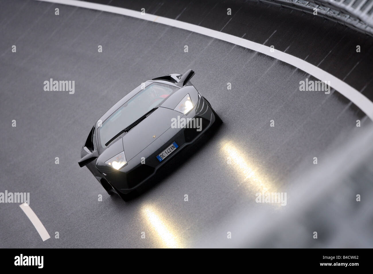 Lamborghini Murciélago LP640, model year 2006-, black, driving ...
