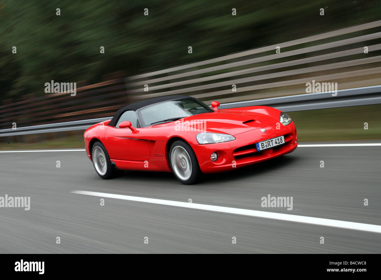 Dodge Viper SRT-10, model year 2004-, red, driving, diagonal from the ...