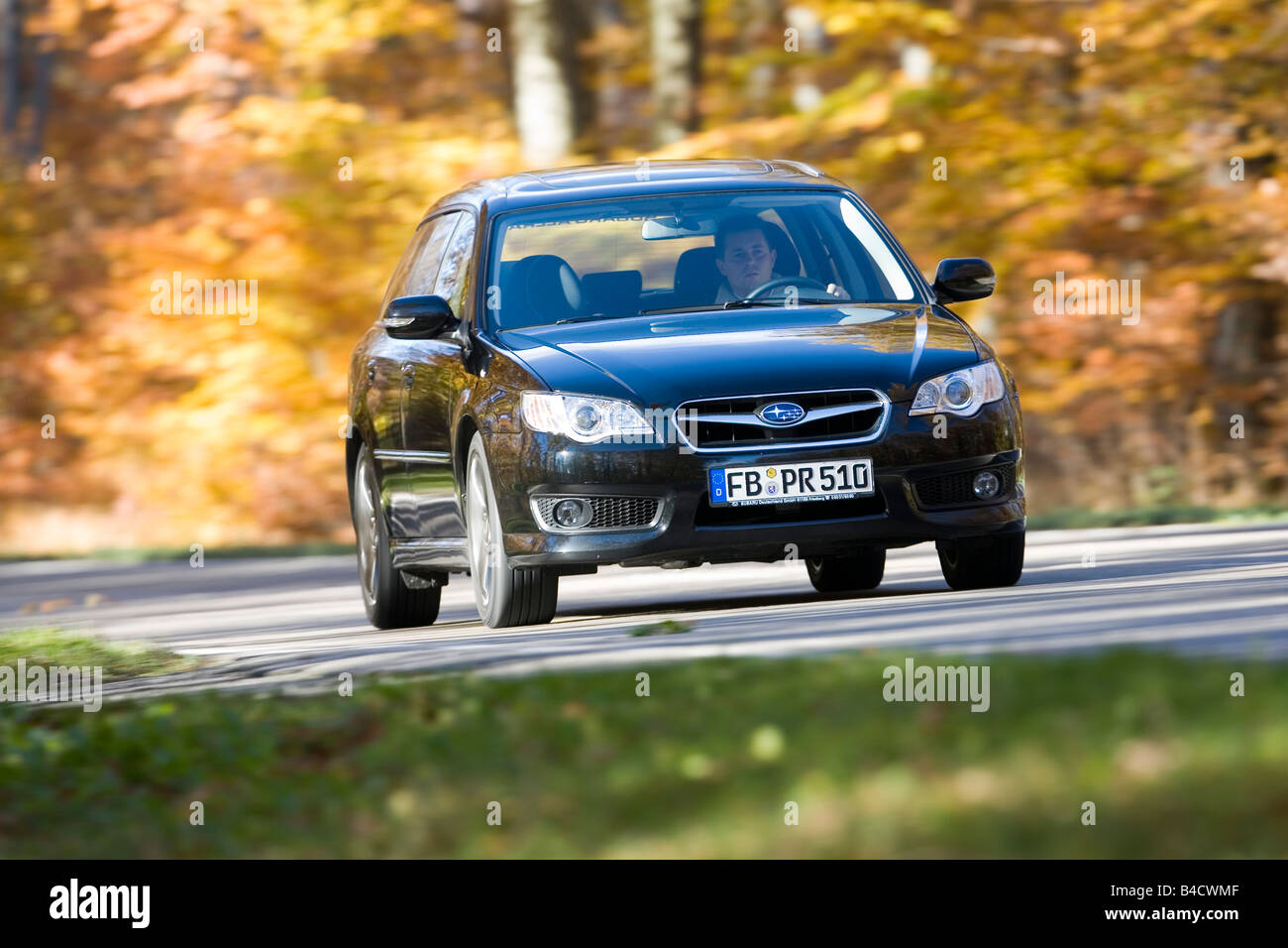 Subaru Legacy hatchback 3.0R Spec. B, model year 2006-, black, driving ...