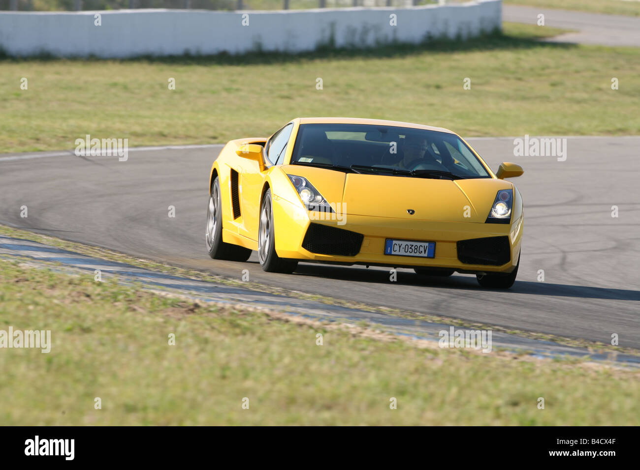 Lamborghini Gallardo, model year 2005-, yellow, driving, diagonal from ...