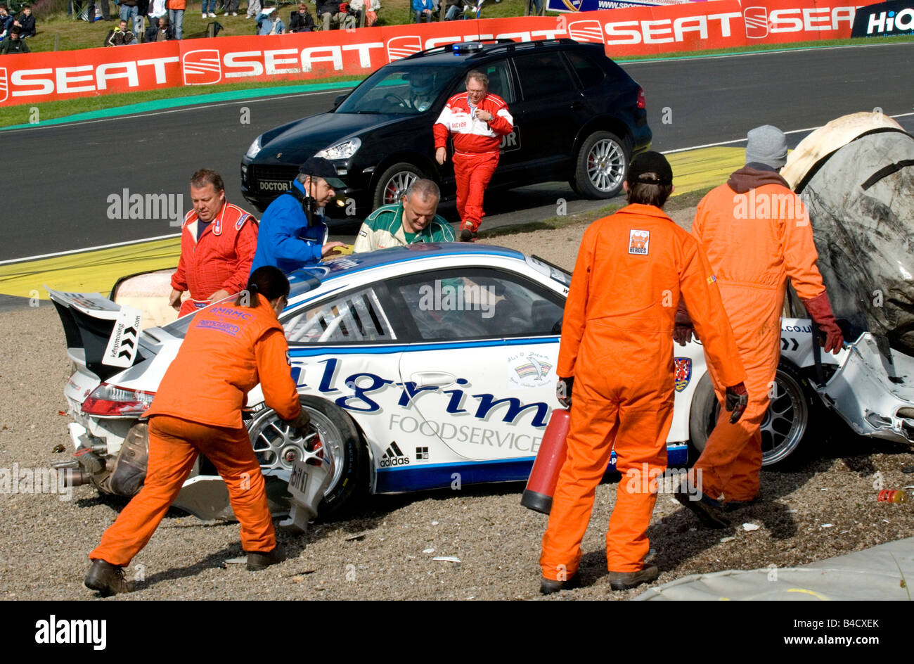 Porsche crash - rescue Stock Photo - Alamy