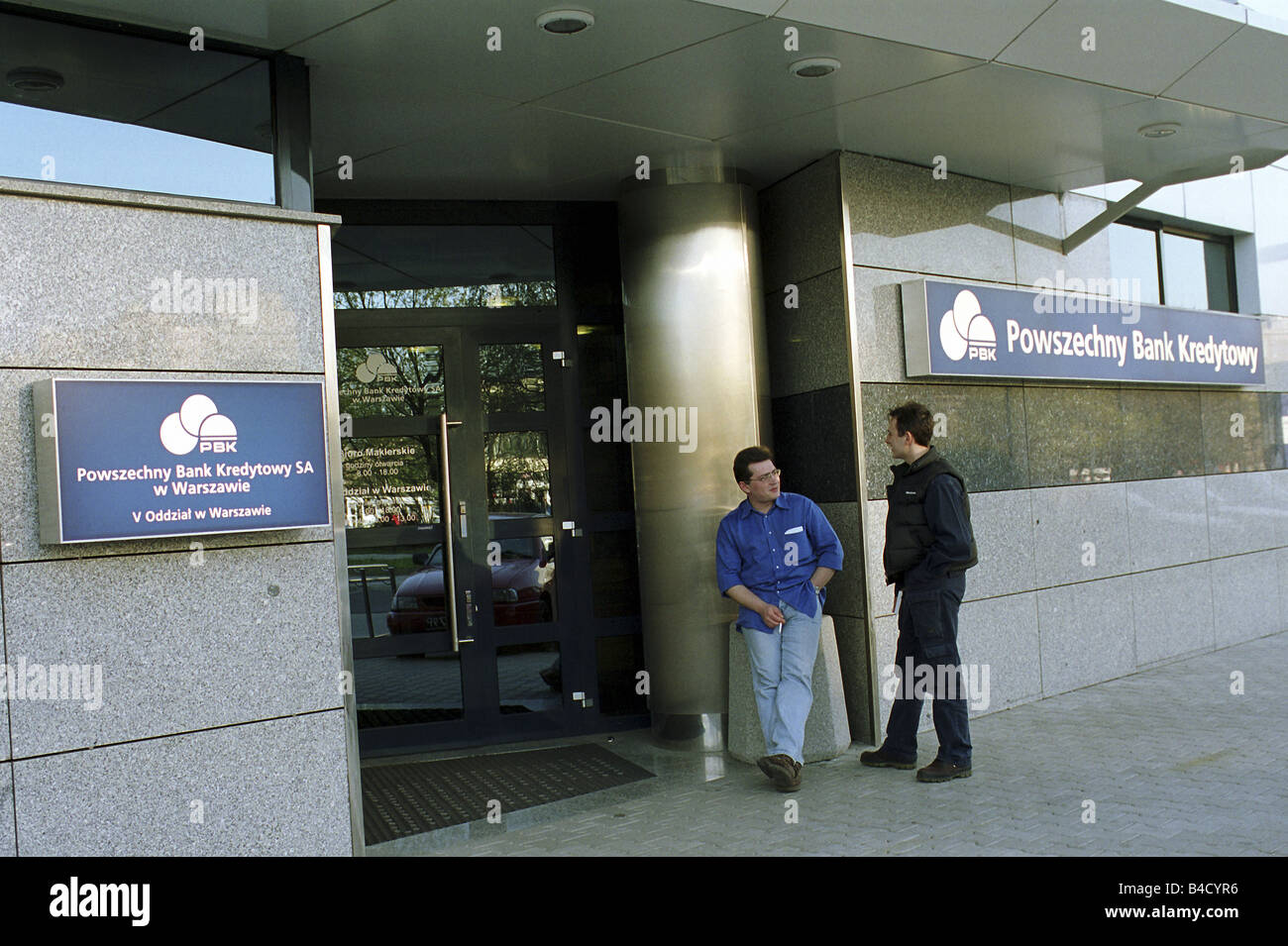 Entrance to the PBK Bank, Warsaw, Poland Stock Photo - Alamy