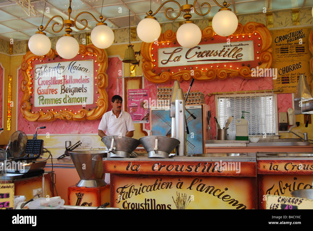 sweet shop at fairground Lille France Stock Photo - Alamy