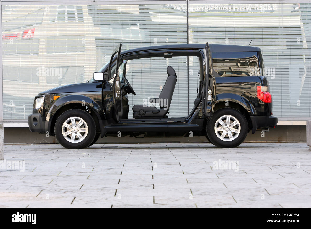 Honda Element, model year 2007-, black, standing, upholding, side view ...